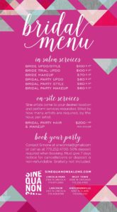 Ask Sine's Bridal Expert! | Sine Qua Non Salons